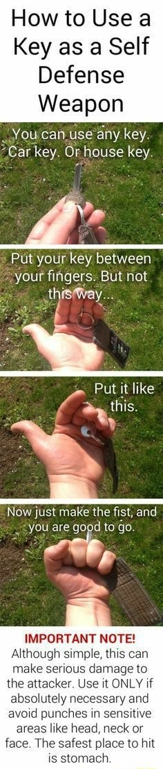 How to Use a Key as a Self Defense Weapon Yourcan use any key. ac Key ...