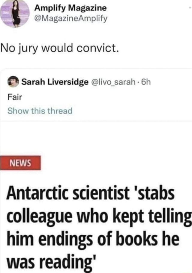 Amplify Magazine @MagazineAmplify No jury would convict. Sarah ...