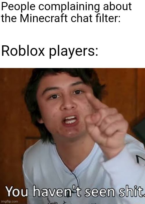 People complaining about the Minecraft chat filter: Roblox players: You ...