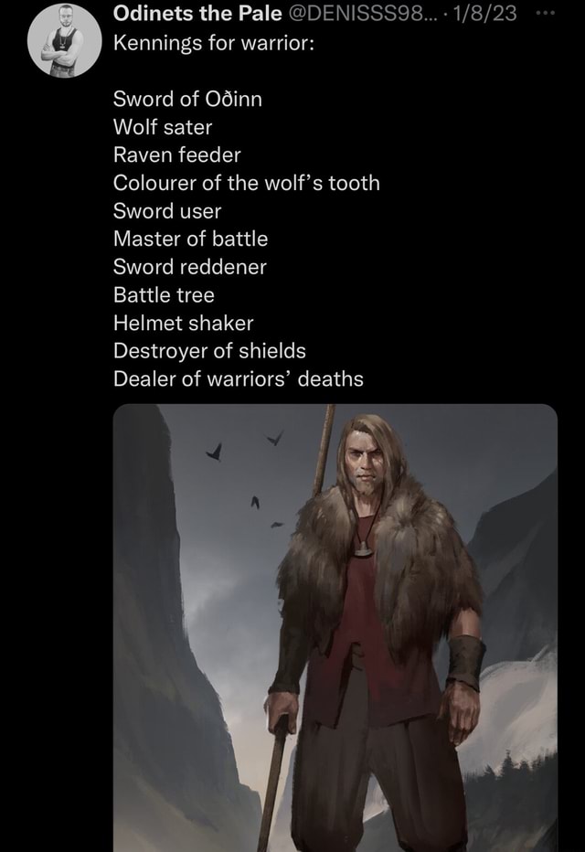 Odinets the Pale @DENISSS98... Kennings for warrior: Sword of Odinn ...