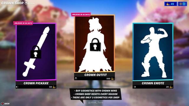 CROWN PICKAXE 'CROWN OUTFIT BUY COSMETICS WITH CROWN WINS CROWN SHOP ...