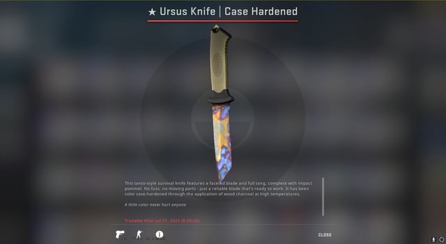 * Ursus Knife I Case Hardened This tanto-style survival knife features ...