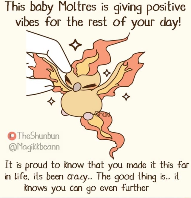 This baby Moltres is giving positive vibes For the rest of your day! It ...