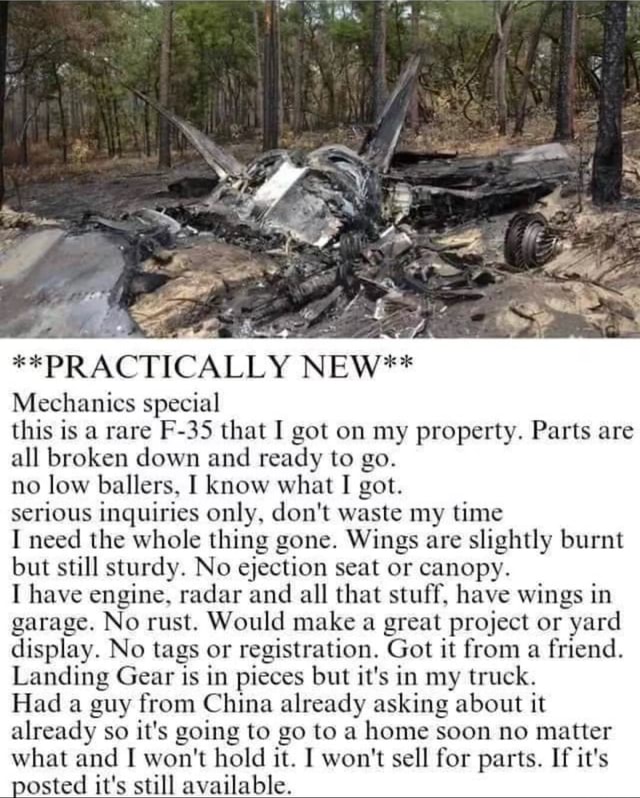 **PRACTICALLY NEW** Mechanics special this is a rare F-35 that I got on ...