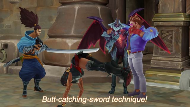 Butt-catching-sword technique! - iFunny