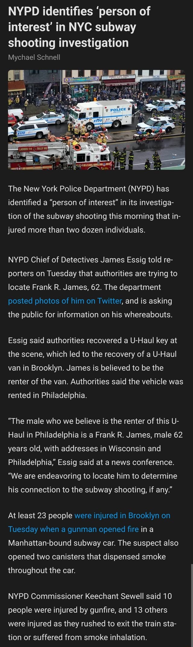 NYPD identifies 'person of interest' in NYC subway shooting ...