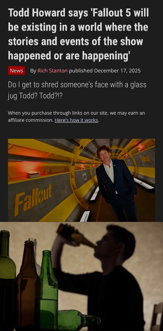 Todd Howard says 'Fallout 5 will be existing in a world where the ...
