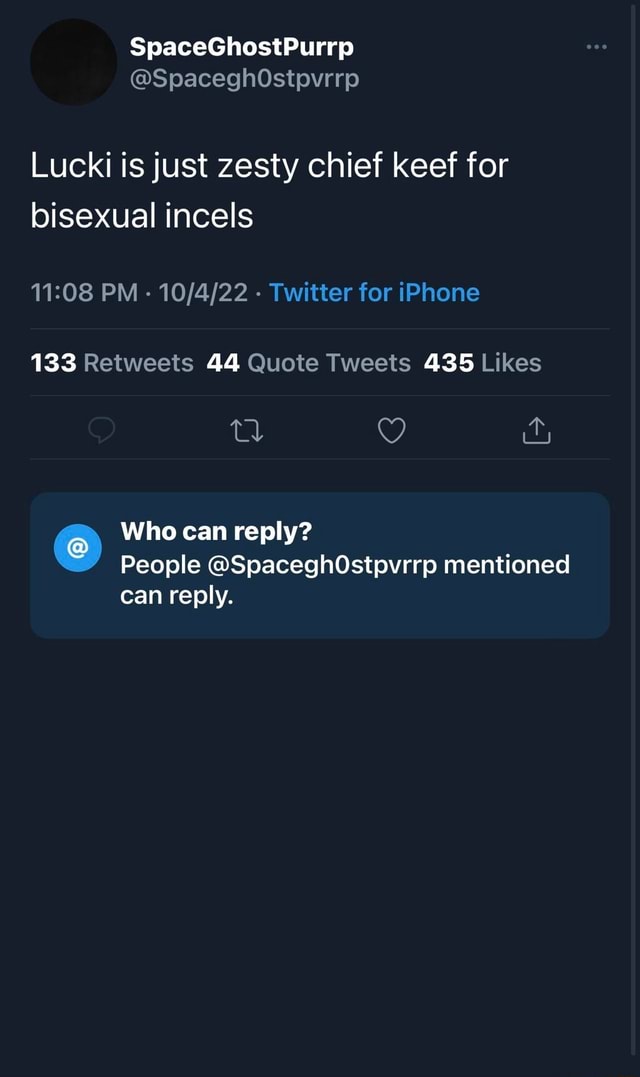 Lucki is just zesty chief keef for bisexual incels PM - Twitter for ...