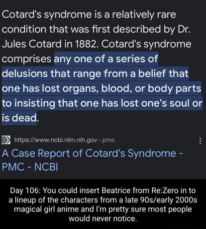 Cotard's syndrome is a relatively rare condition that was first ...