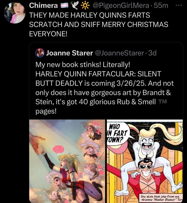 THEY MADE HARLEY QUINNS FARTS SCRATCH AND SNIFF MERRY CHRISTMAS ...