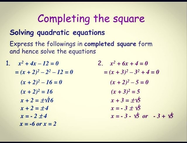 Completing The Square Solving Quadratic Equations Express The completing-the-square-solving-quadratic-equations-express-the