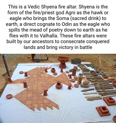 This is a Vedic Shyena fire altar. Shyena is the form of the god Agni ...