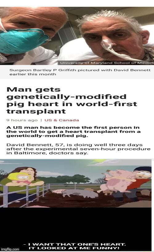 Surgeon Bartley P Griffith pictured with David Bennett earlier this ...