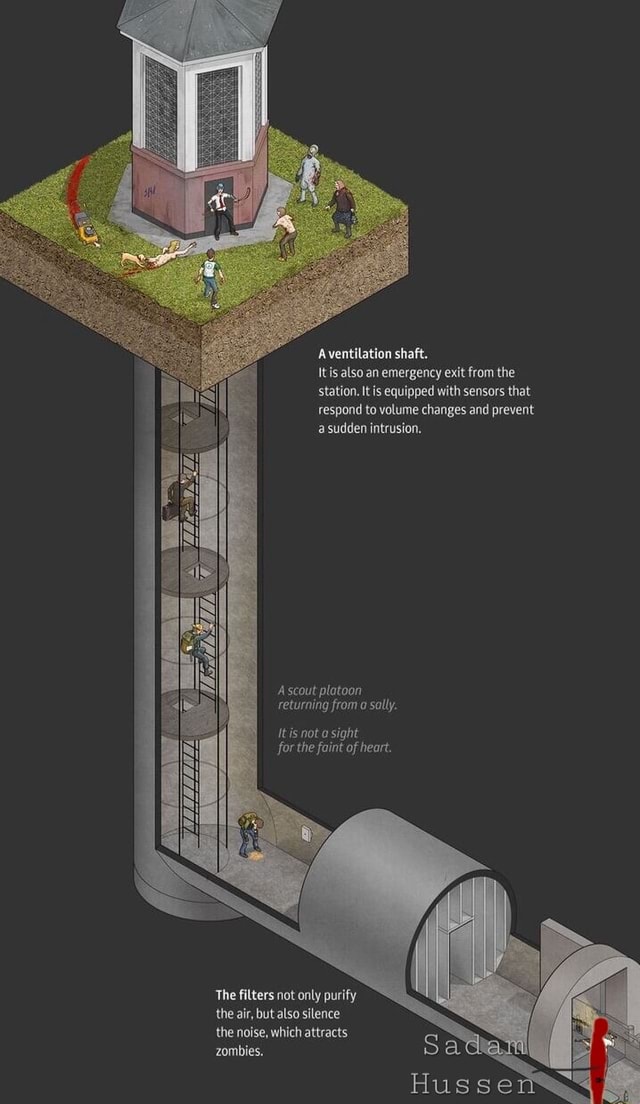 Aventilation shaft. Itis also an emergency exit from the station. Itis ...