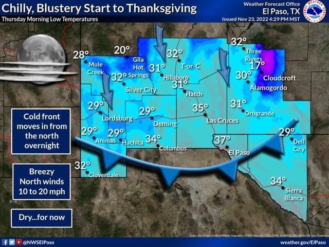 Weather Forecast Office Chilly, Blustery Start to Thanksgiving EI Paso ...