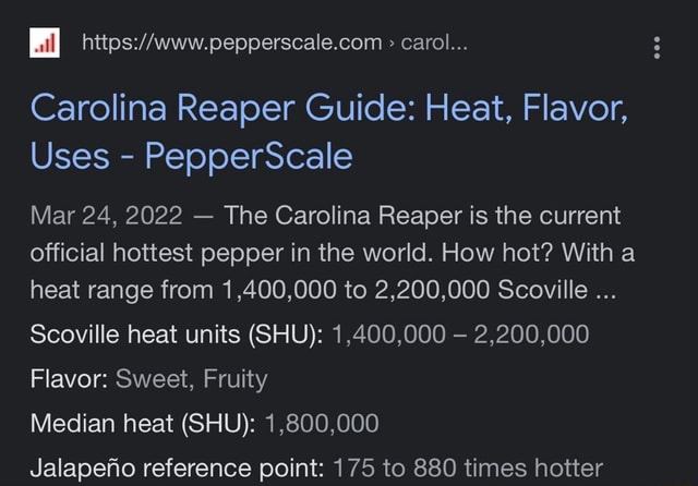 Carol... Carolina Reaper Guide: Heat, Flavor, Uses - PepperScale Mar 24 ...