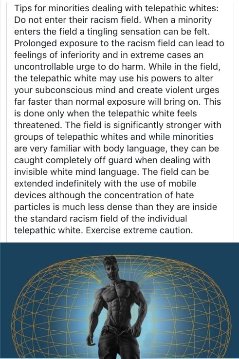 Tips for minorities dealing with telepathic whites: Do not enter their ...