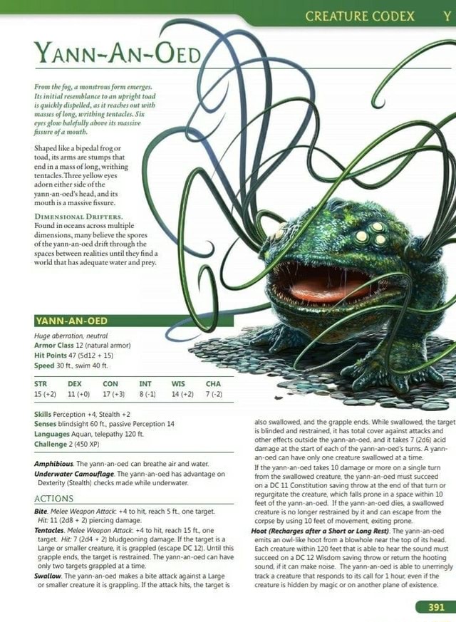 CREATURE CO! Froo the fog, monstrous form emerges. Its initial ...
