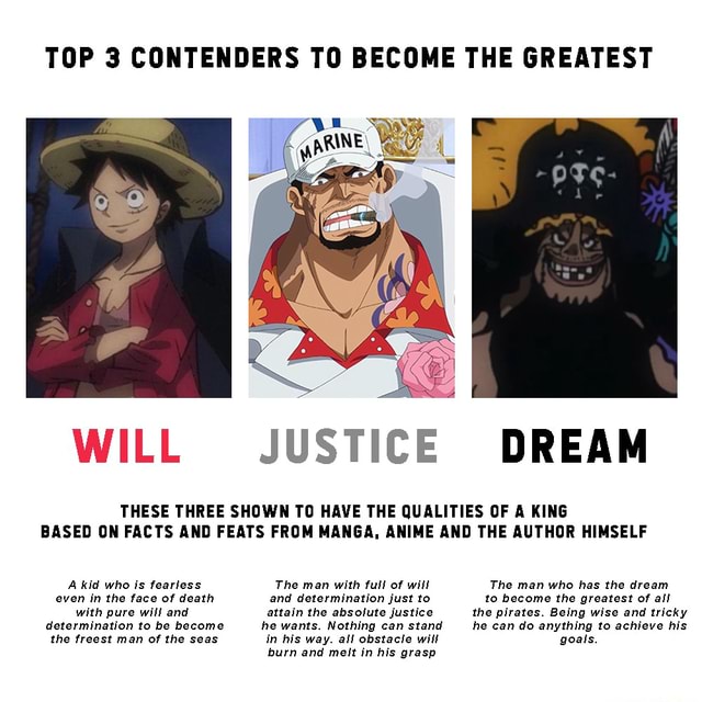 TOP 3 CONTENDERS TO BECOME THE GREATEST WILL JUSTICE DREAM THESE THREE ...
