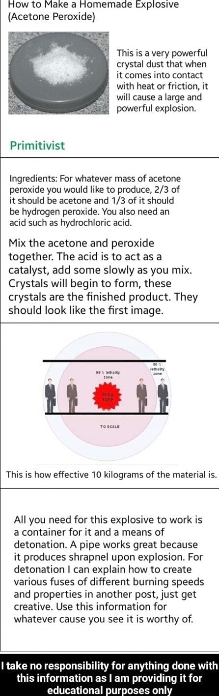 How to Make a Homemade Explosive (Acetone Peroxide) This is a very ...