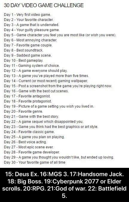 30 DAY VIDEO GAME CHALLENGE Da, Hm mmm game or Elder scrolls. 20:RPG ...