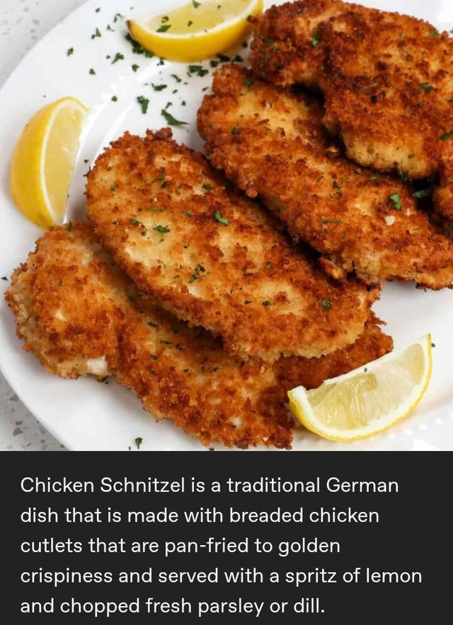 Chicken Schnitzel is a traditional German dish that is made with ...