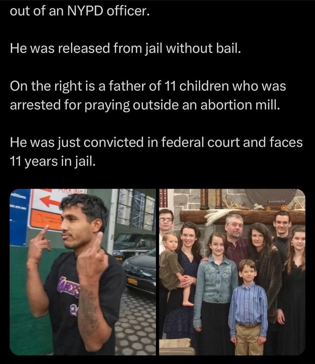 Out of an NYPD officer. He was released from jail without bail. On the ...