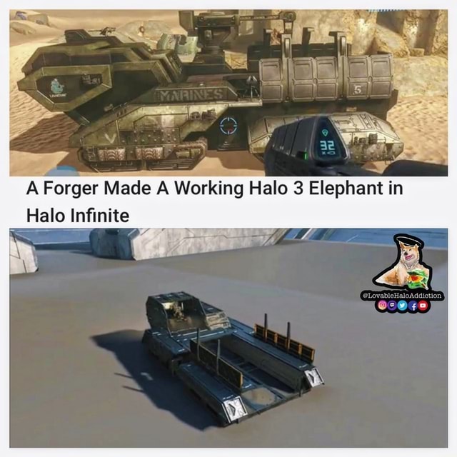 Follow LovableHaloAddiction on twitch - A Forger Made A Working Halo 3 Elephant in Halo Infinite ...