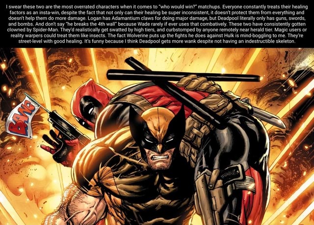 Swear these two are the most overrated characters when it comes to "who ...