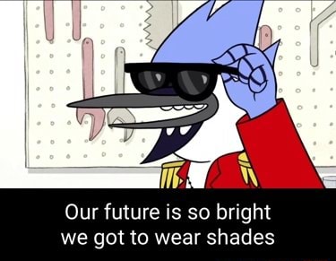 Our future is so bright we got to wear shades - iFunny