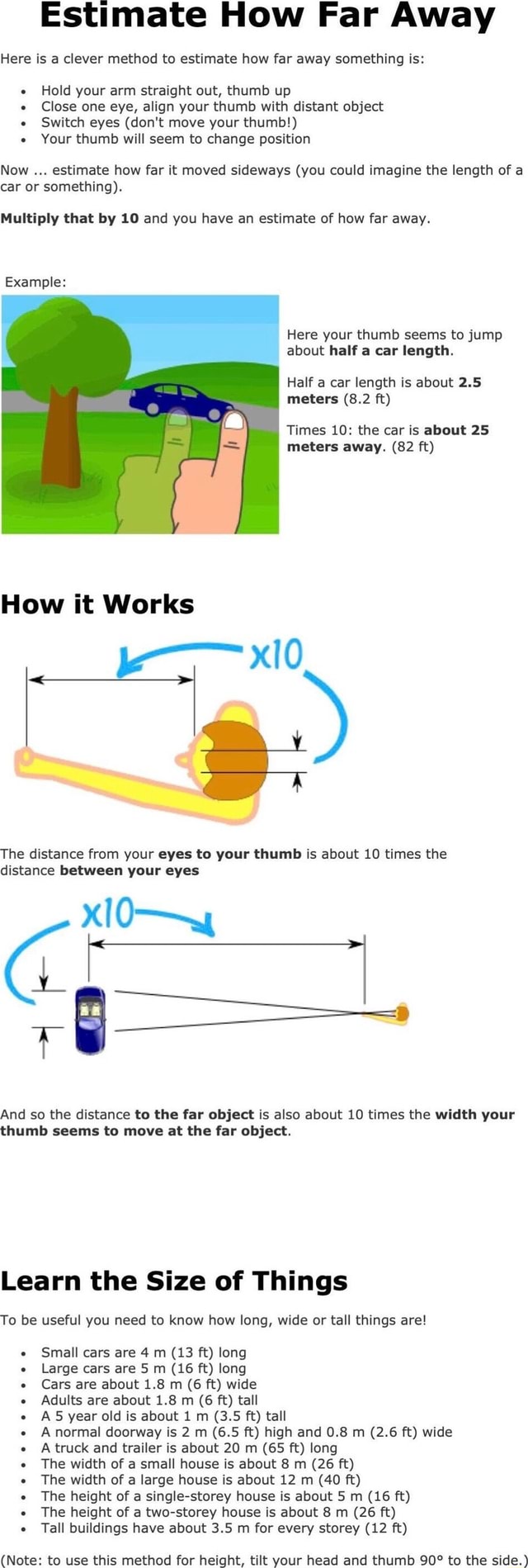 Estimate How Far Away Here is a clever method to estimate how far away ...