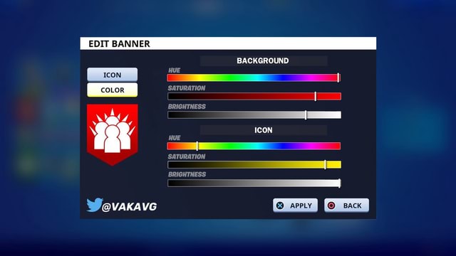 EDIT BANNER ICON BACKGROUND HUE COLOR SATURATION BRIGHTNESS ICON HUE ...