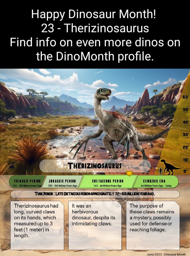 Happy Dinosaur Month! 23 - Therizinosaurus Find info on even more dinos ...
