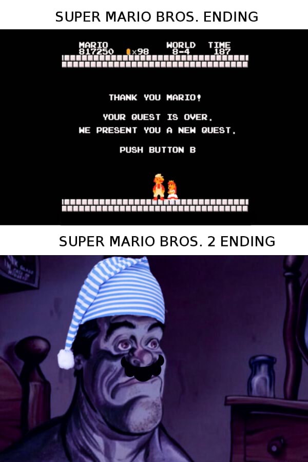 SUPER MARIO BROS. ENDING MARIO WORLD TIME THANK YOU MARIO? YOUR QUEST ...