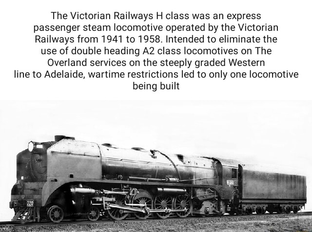 The Victorian Railways H class was an express passenger steam ...