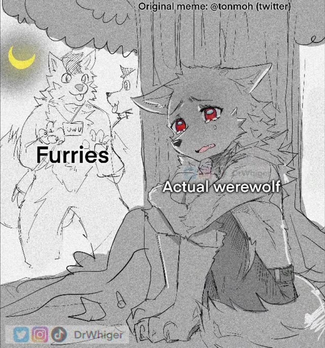 Original meme: @tonmoh (twitter) Actual werewolf - iFunny
