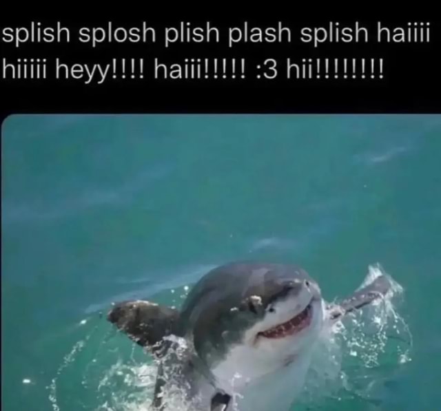 Splish splosh plish plash splish haiiii - iFunny