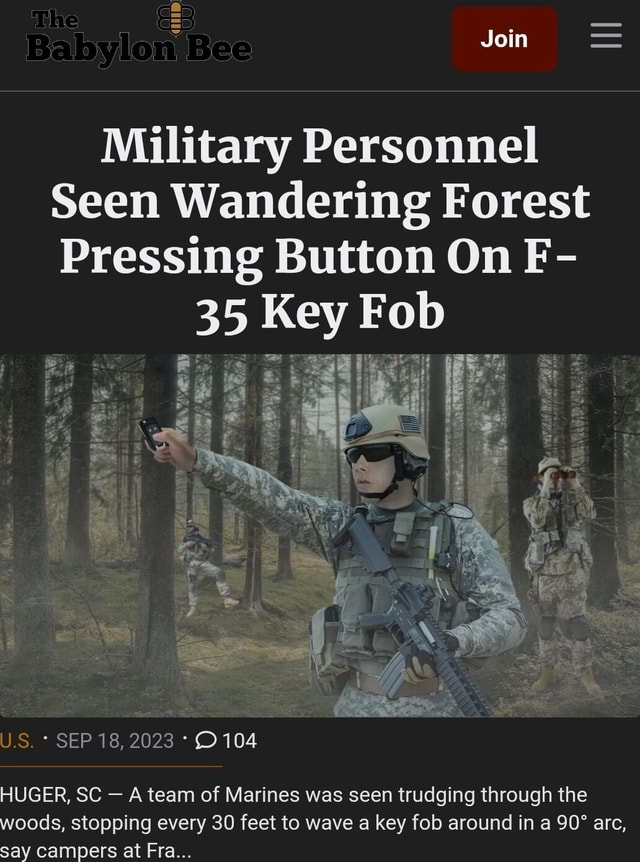 Join Boo Military Personnel Seen Wandering Forest Pressing Button On F ...