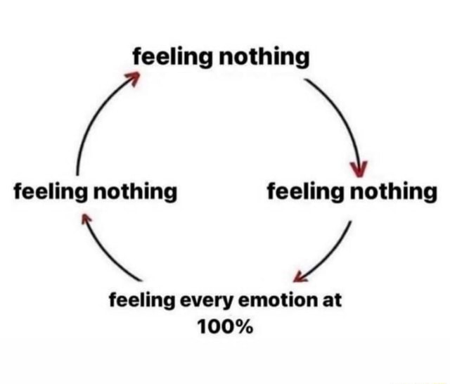 Feeling nothing feeling nothing feeling nothing feeling every emotion ...