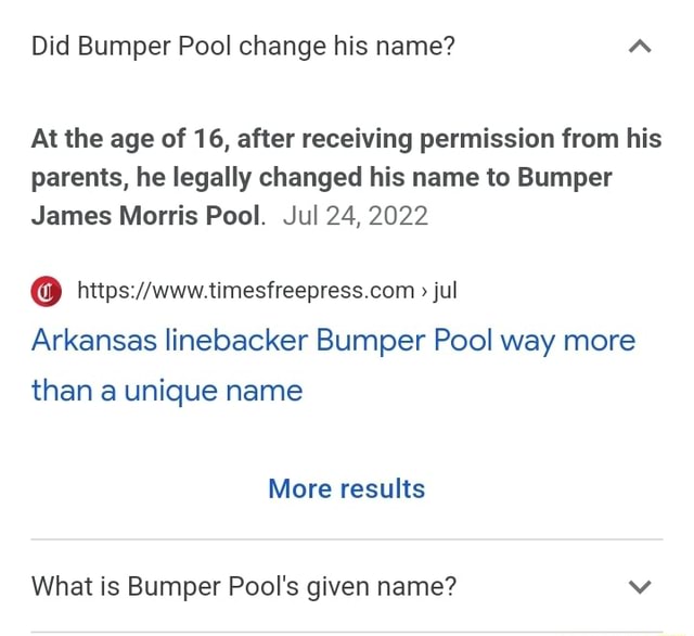 Did Bumper Pool change his name? At the age of 16, after receiving ...