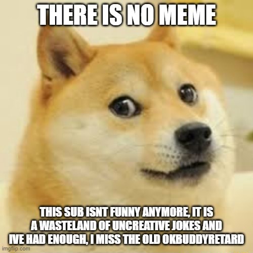 THERE IS NO MEME THIS SUB ISNT FUNNY ANYMORE, IT IS A WASTELAND OF ...