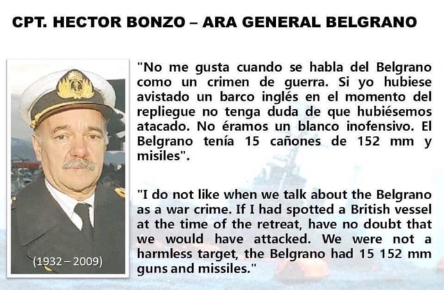 CPT. HECTOR BONZO - ARA GENERAL BELGRANO "No me gusta cuando se habla ...