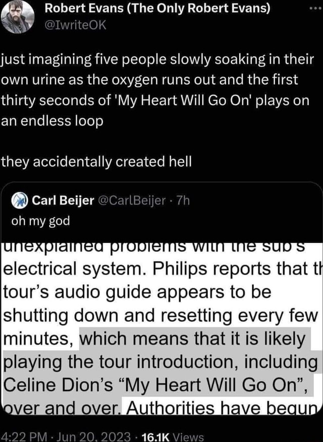 Robert Evans (The Only Robert Evans) just imagining five people slowly soaking in their own ...