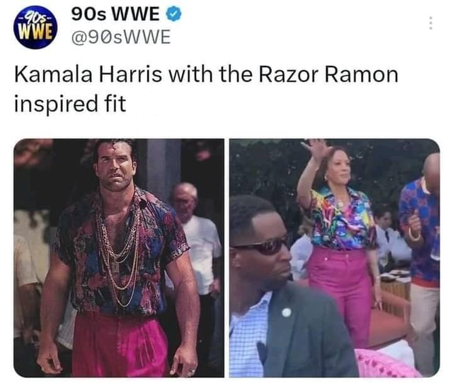 WWE @90sWWE Kamala Harris with the Razor Ramon inspired fit - America’s ...