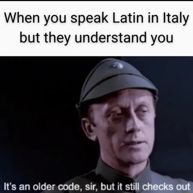 When you speak Latin in Italy but they understand you AI It's an older ...