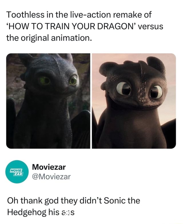 Toothless in the live-action remake of 'HOW TO TRAIN YOUR DRAGON ...