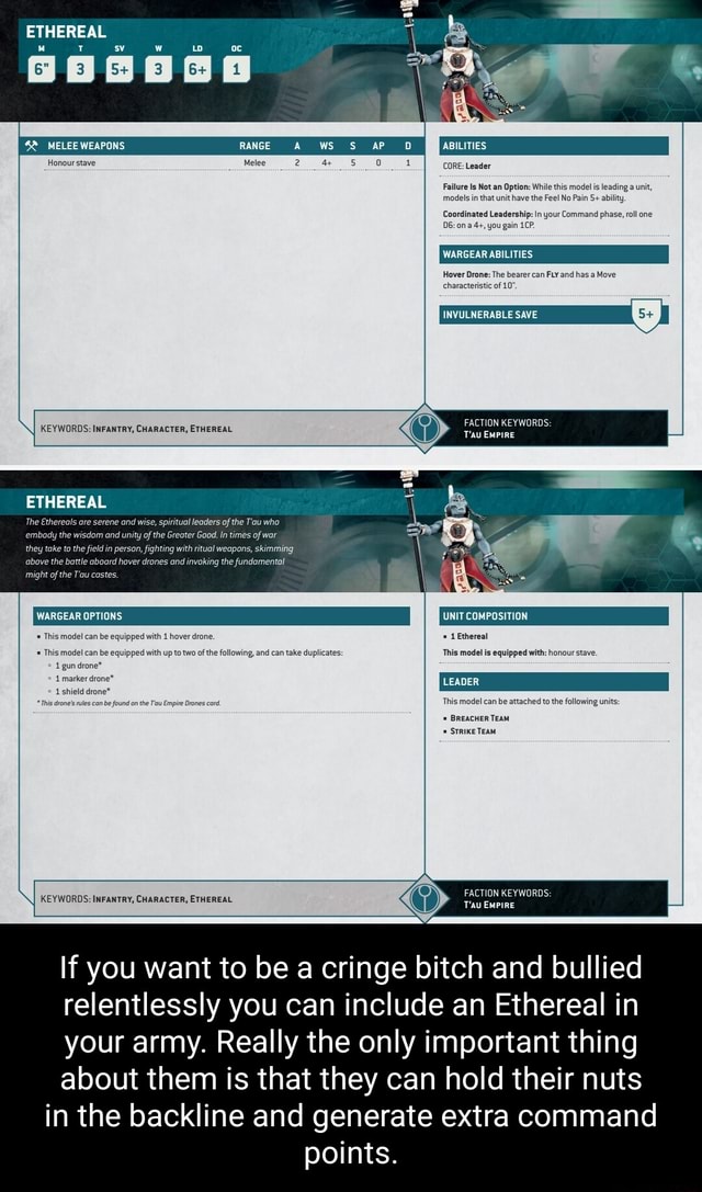 ETHEREAL MELEE WEAPONS ABILITIES Honour stave CORE: Leader Failure ls ...