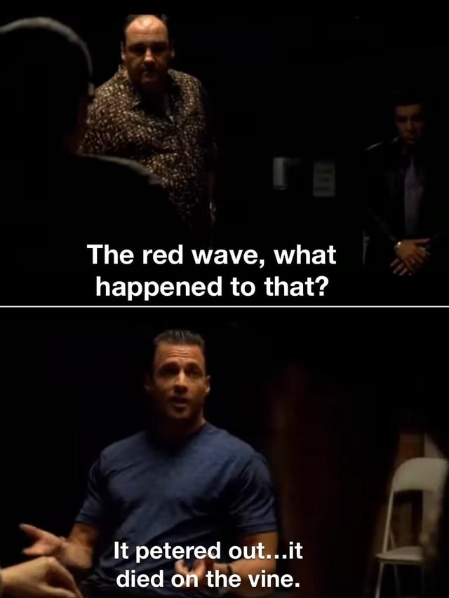 The red wave, what happened to that? It petered out...it died on the ...