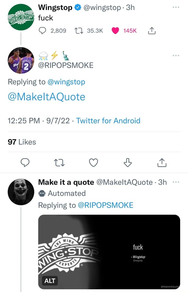 Il Wingstop @wingstop fuck 2809 @RIPOPSMOKE Replying to @wingstop ...