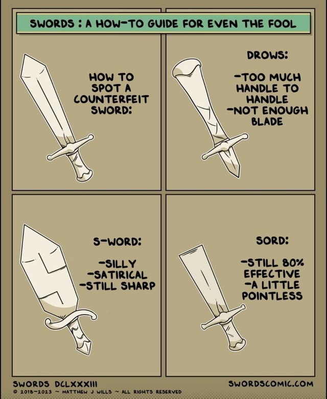 SWORDS A HOW-TO GUIDE FOR EVEN THE FOOL DROWSE HOW TO -TOO MUCH SPOT A ...